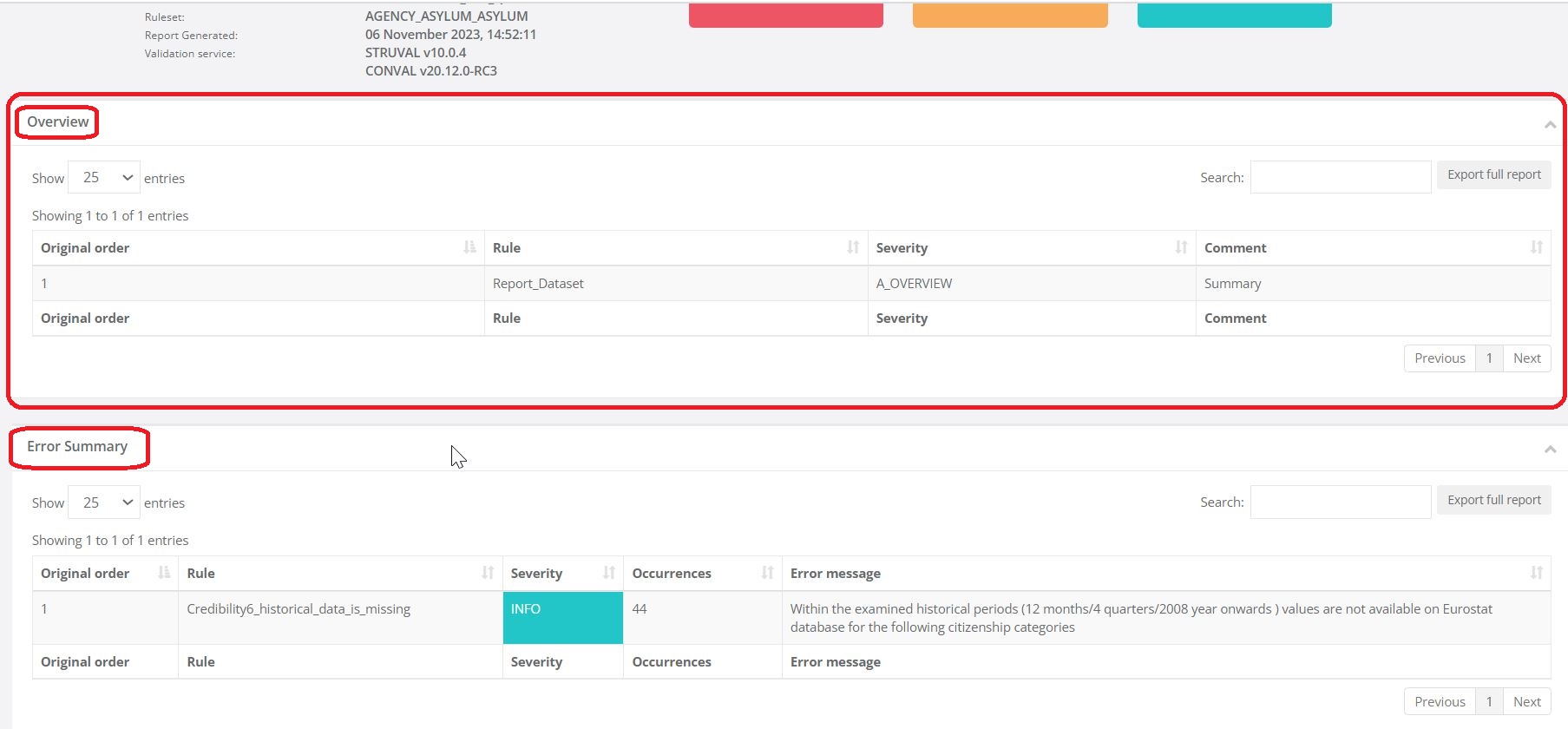 Validation reports user guide | Eurostat CROS Validation reports user guide | Eurostat CROS